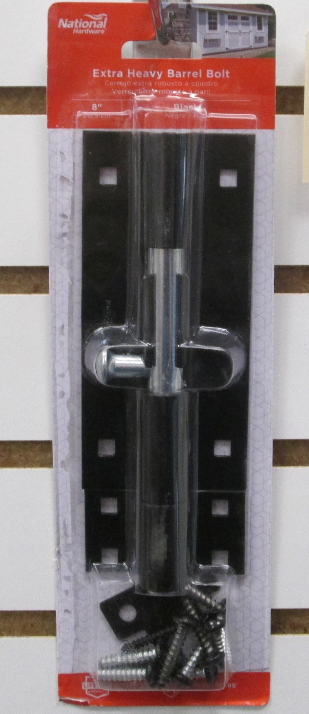 National Hardware Extra-Heavy Barrel Bolt 8 Inch Black – Benton Lock Online