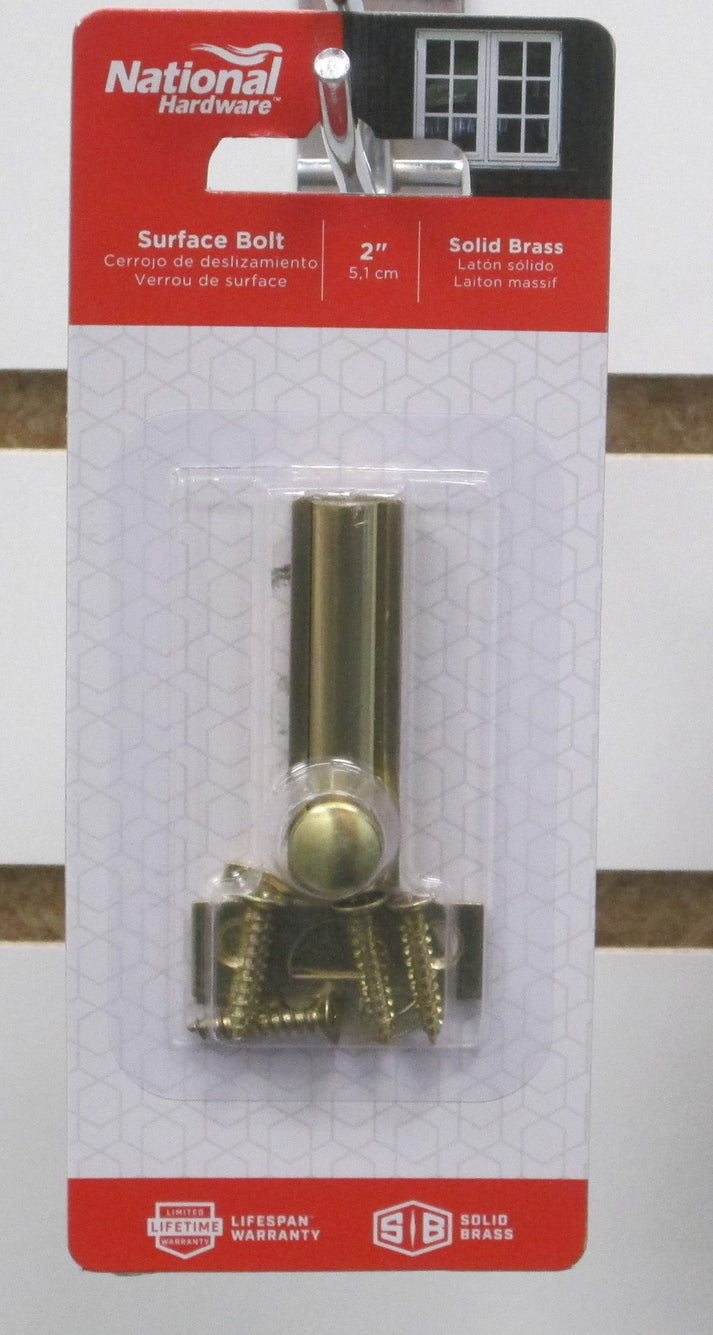 National Hardware Flush Bolt 2 Inch Brass NH N197-962 – Benton Lock Online